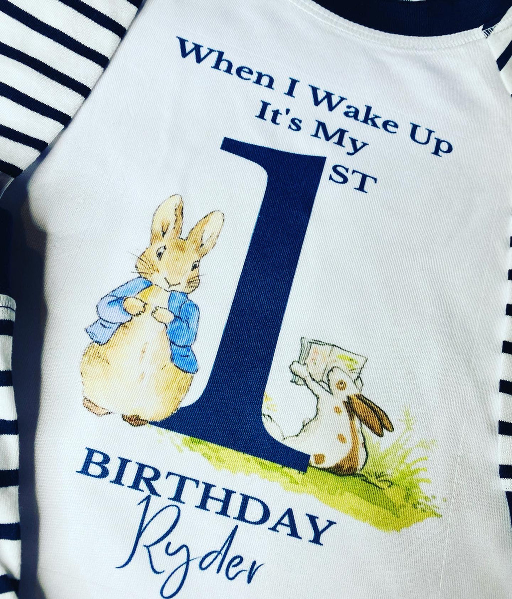 Birthday Pyjamas Peter Rabbit Navy – Personalised by Kavanna